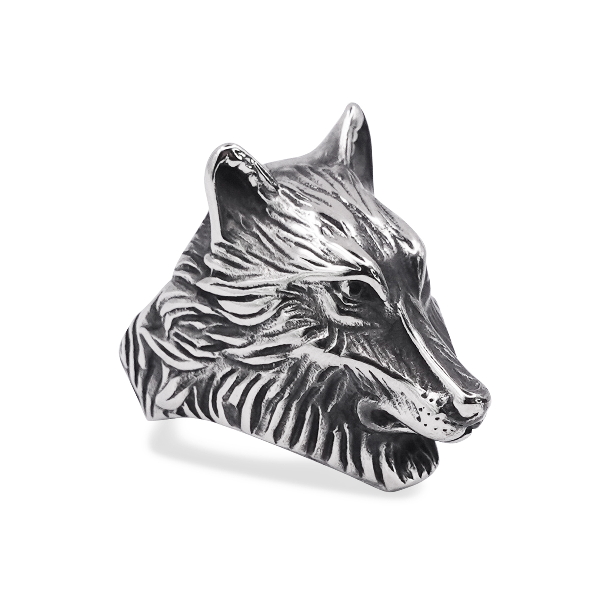 Lupus Steel Wolf Signet Ring