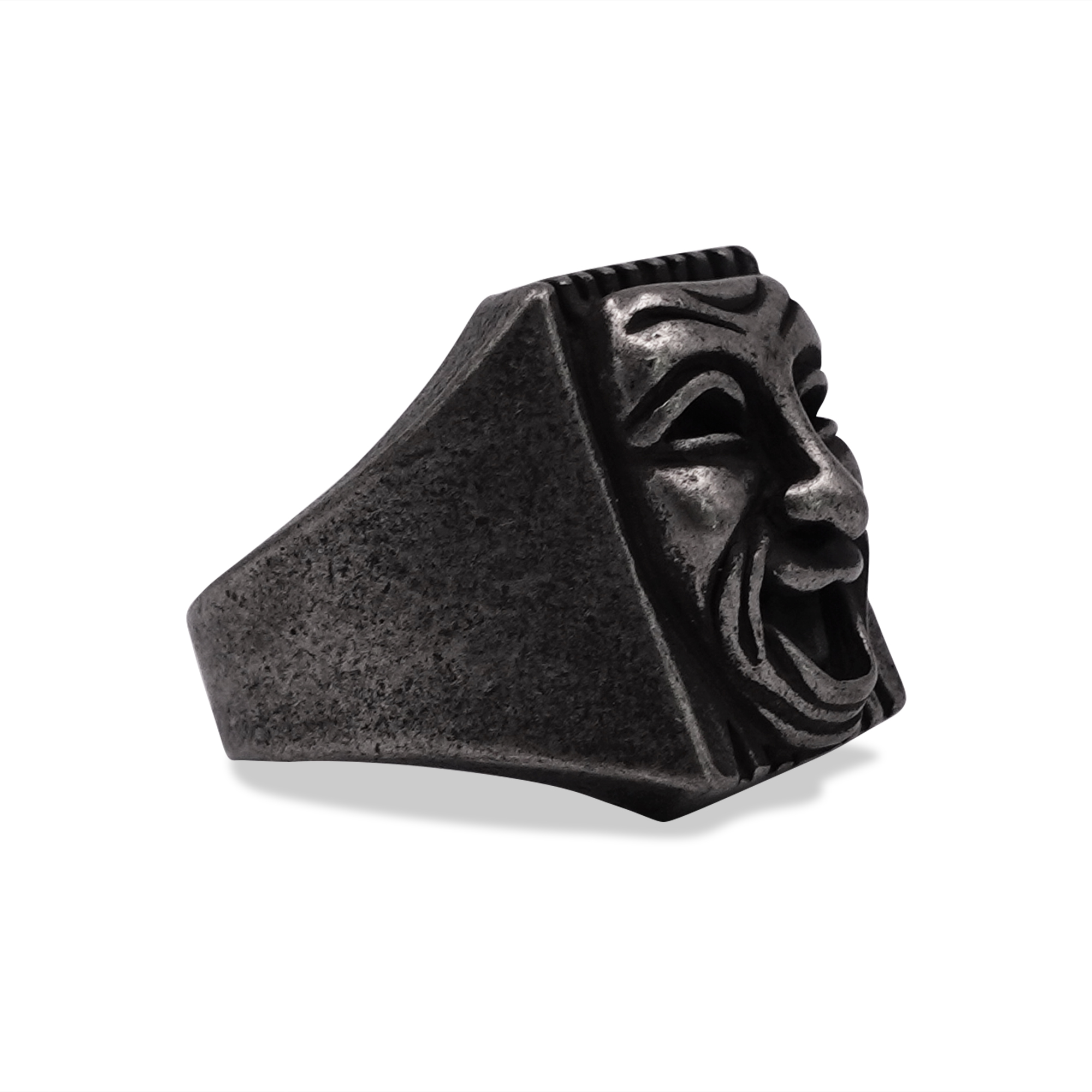 Rhapsody's Vintage Drama-Faced Silver Signet Ring