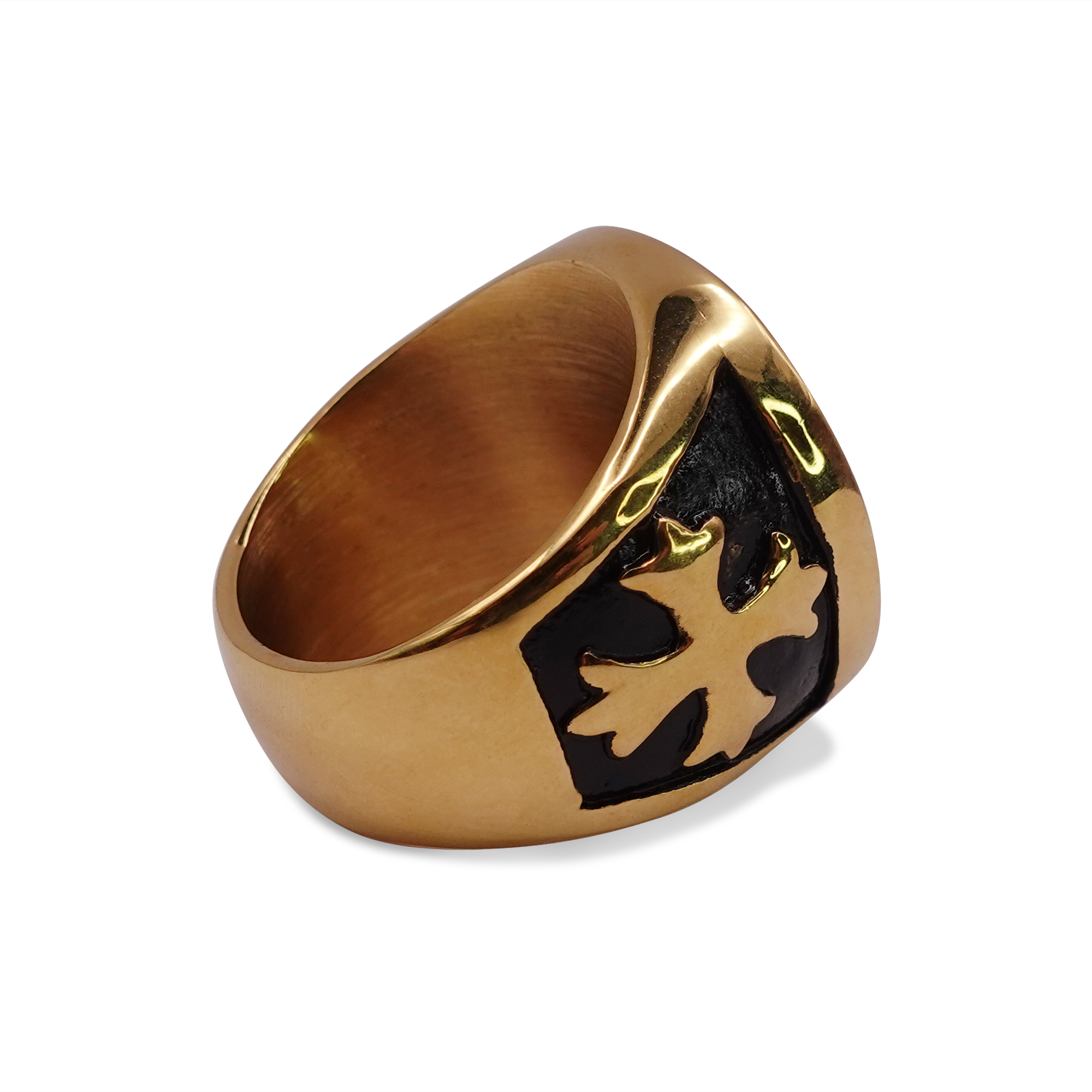 St. Michael Embossed Gold Signet Ring